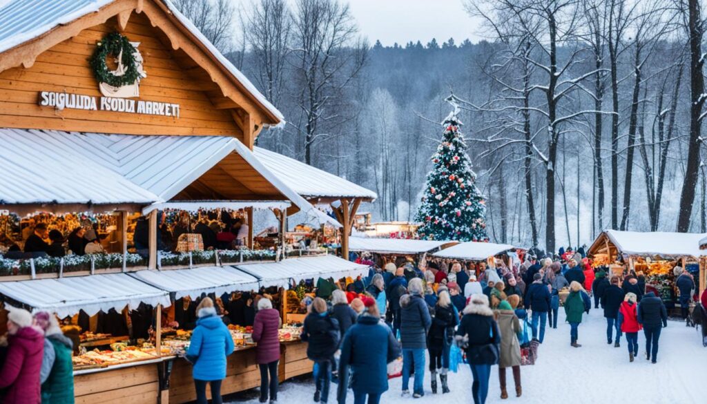 Explore Sigulda Winter Market Food Stalls Delights!
